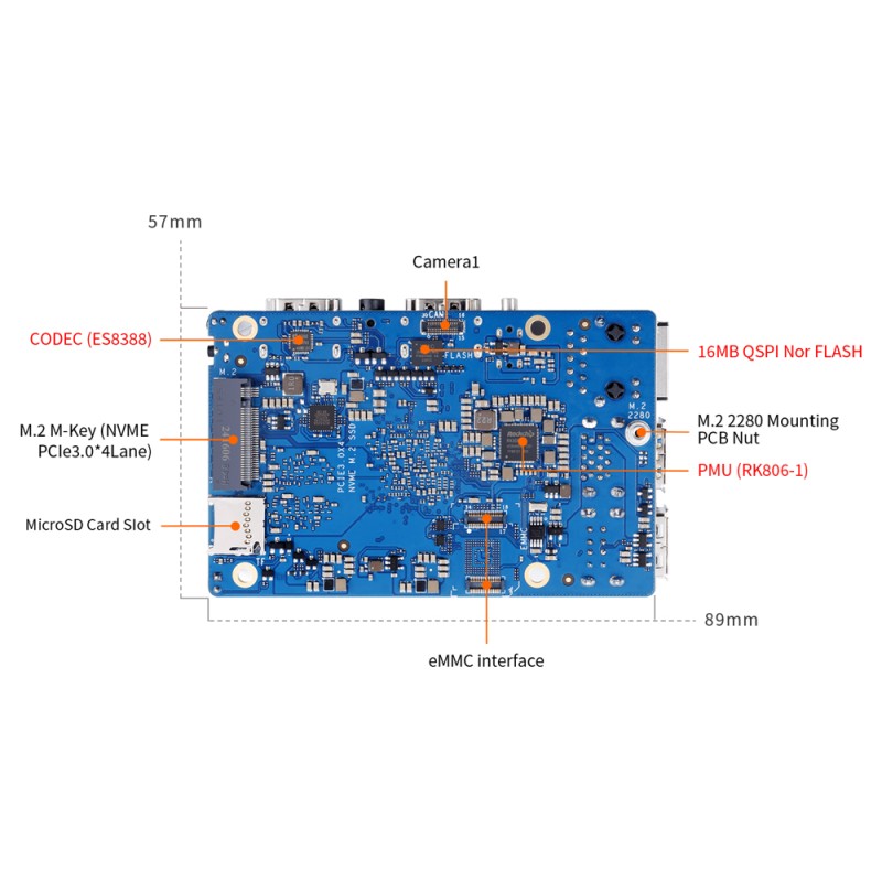 Orange Pi Single-Board Computer (SBC) ARM Cortex-A76 LPDDR4 RAM eMMC ...