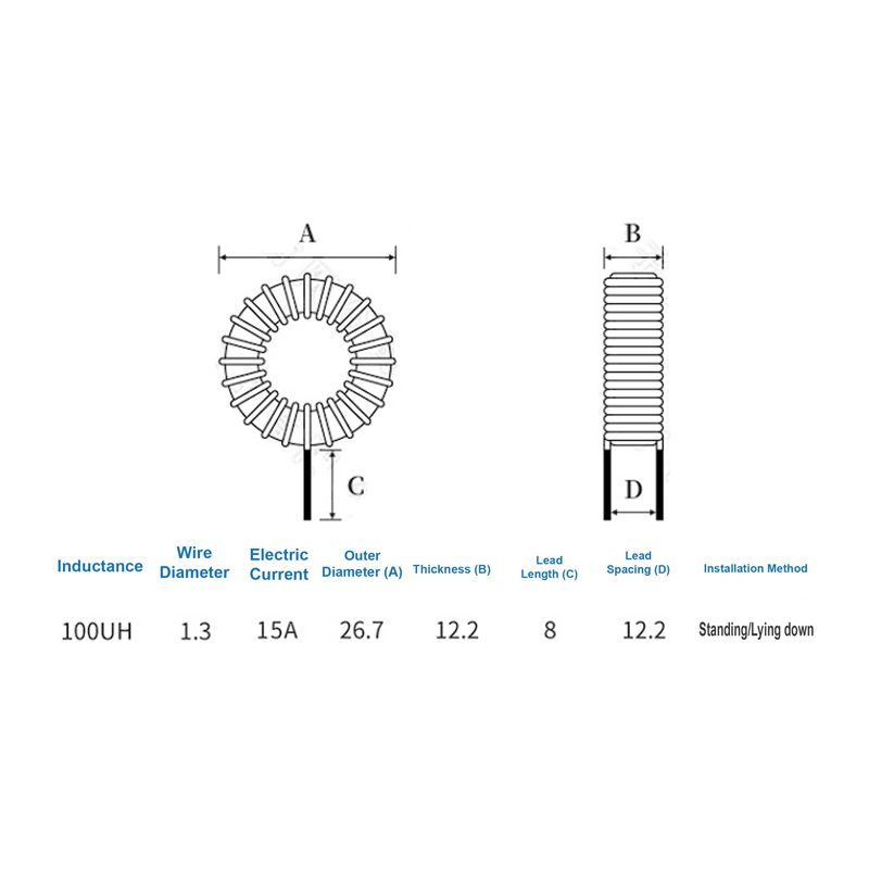 Toroidal inductor 100uH 15A