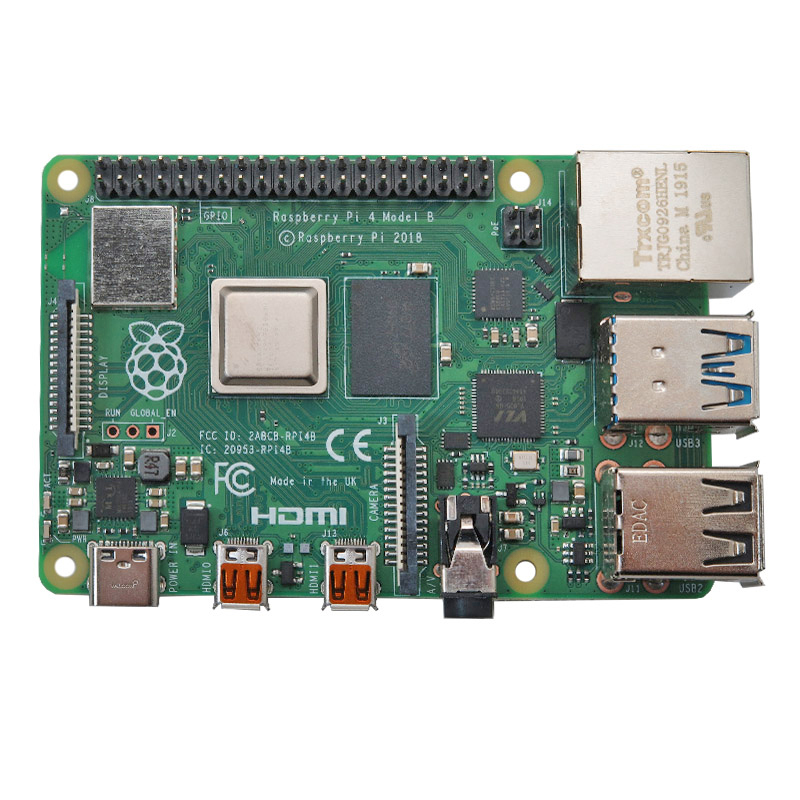 Raspberry Pi 4 Model B, 64-bit quad-core, 2GB RAM, with built-in Wi-Fi ...