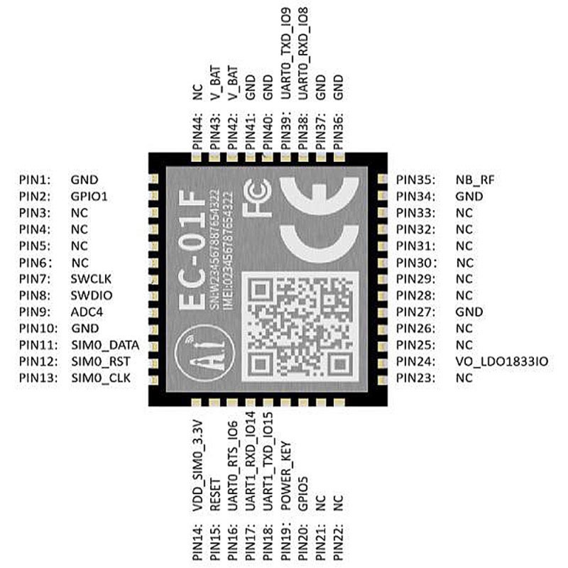 ec616s chip WiFi module Ai-Thinker model EC-01F WiFi module EC-01F Ai ...