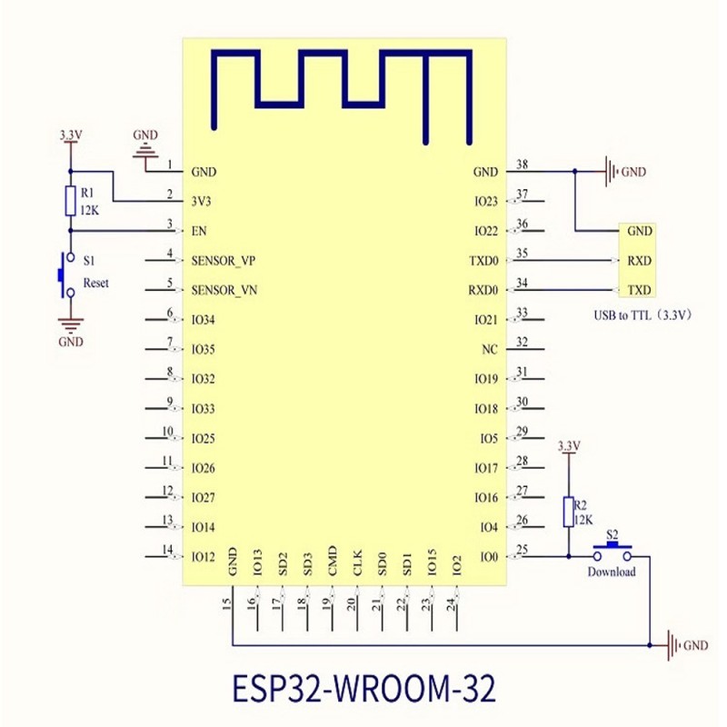 ESP32 dual-core module ESP32 module Dual-core ESP32-WROOM-32E 4MB module ESP32-WROOM-32E 4MB