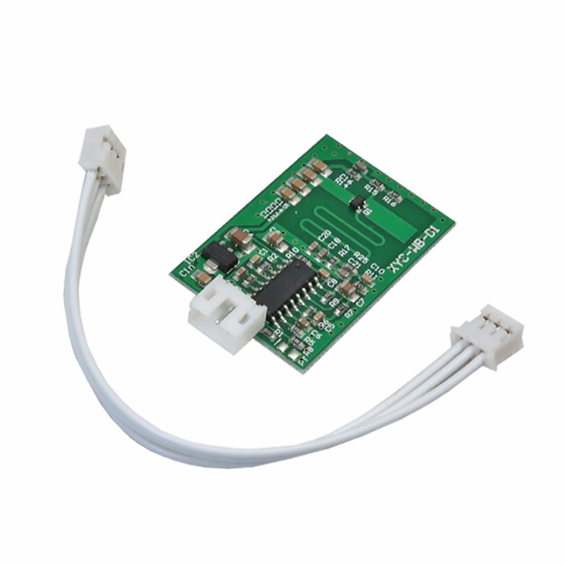 Microwave motion detection sensor module with a detection angle of 180 ...