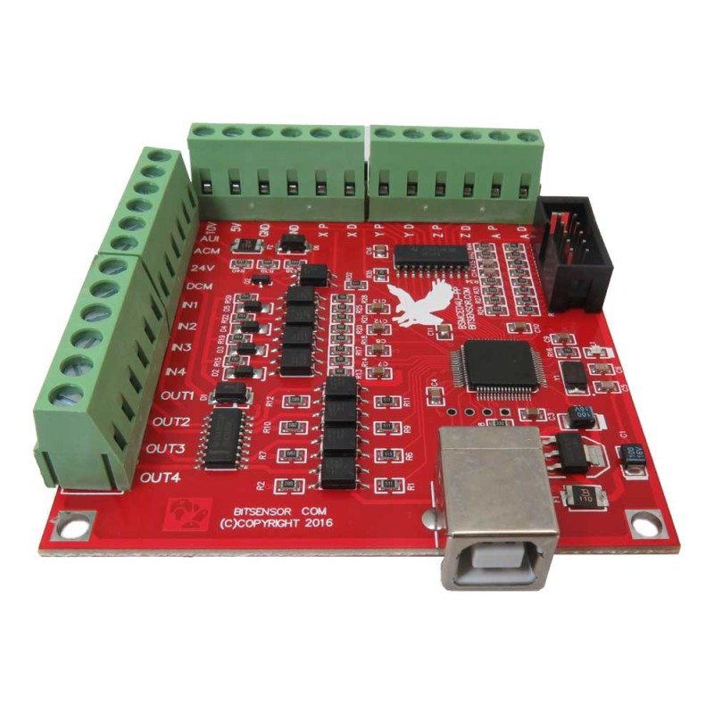 Four-axis CNC machine controller card with USB MACH3 software support, 100KHz output pulse