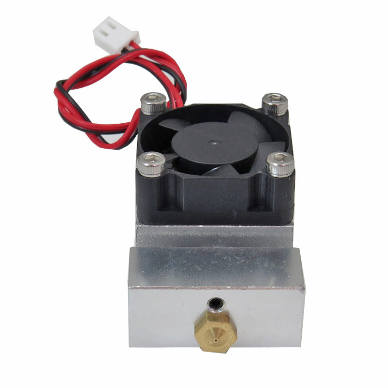 Dual aluminum block extruder suitable for 1.75mm filament with cooling fan
