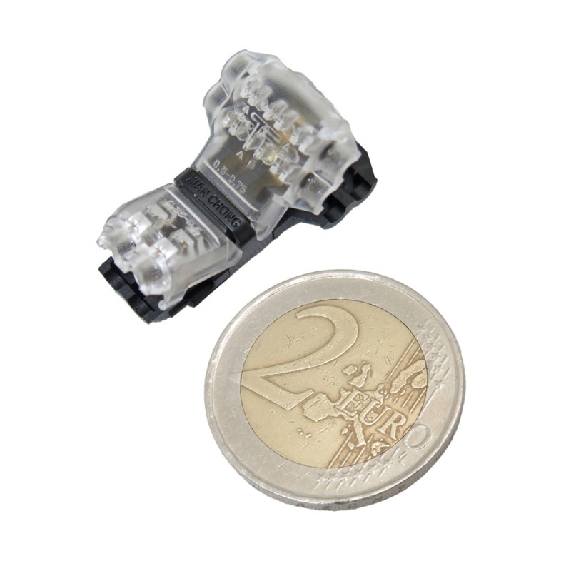 Two-wire T-split connector suitable for 0.5 to 0.75 wire