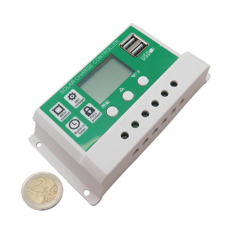 10A solar panel charge controller with screen and USB output Solar ...
