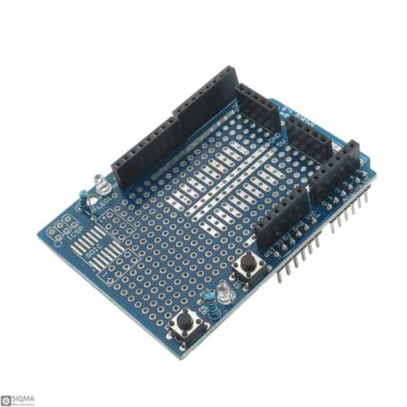 Arduino UNO Prototype Shield With Breadboard