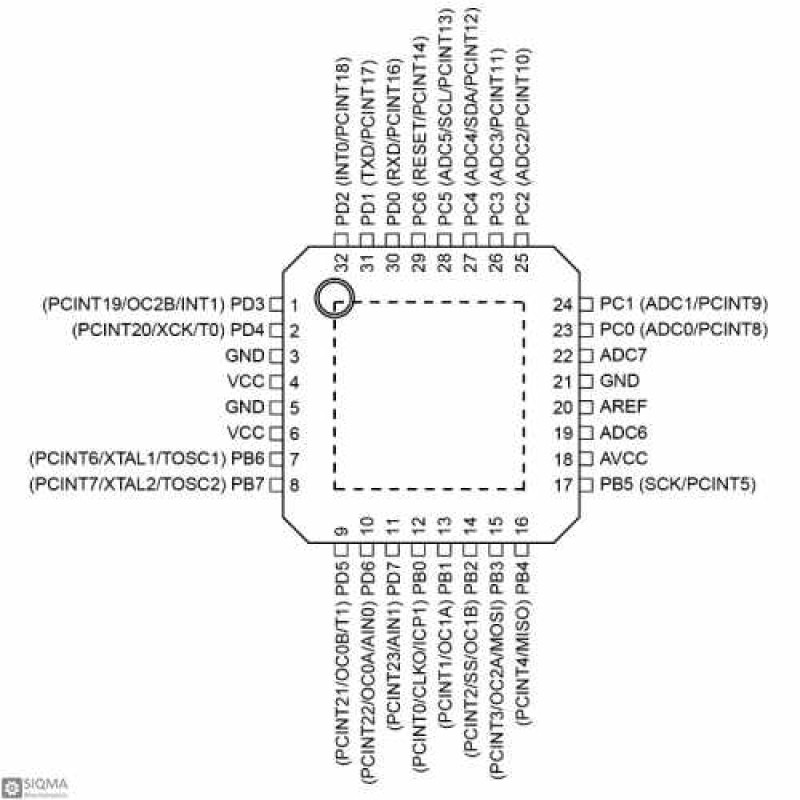 Atmel ATmega328P-AU 8-bit microcontroller