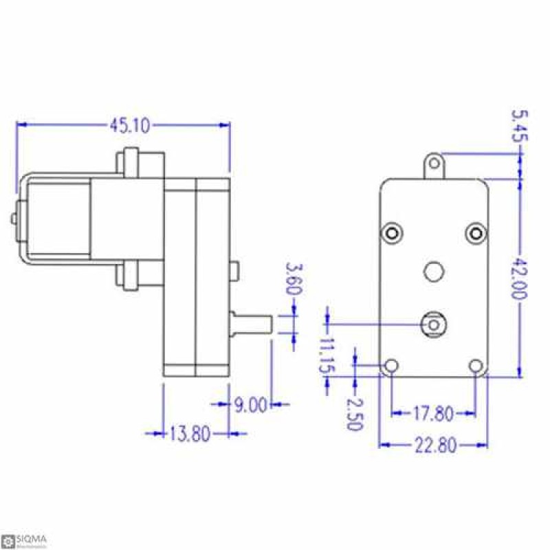 Single Shaft L-Shape Plastic Gear DC Motor [ 3V-6V ]