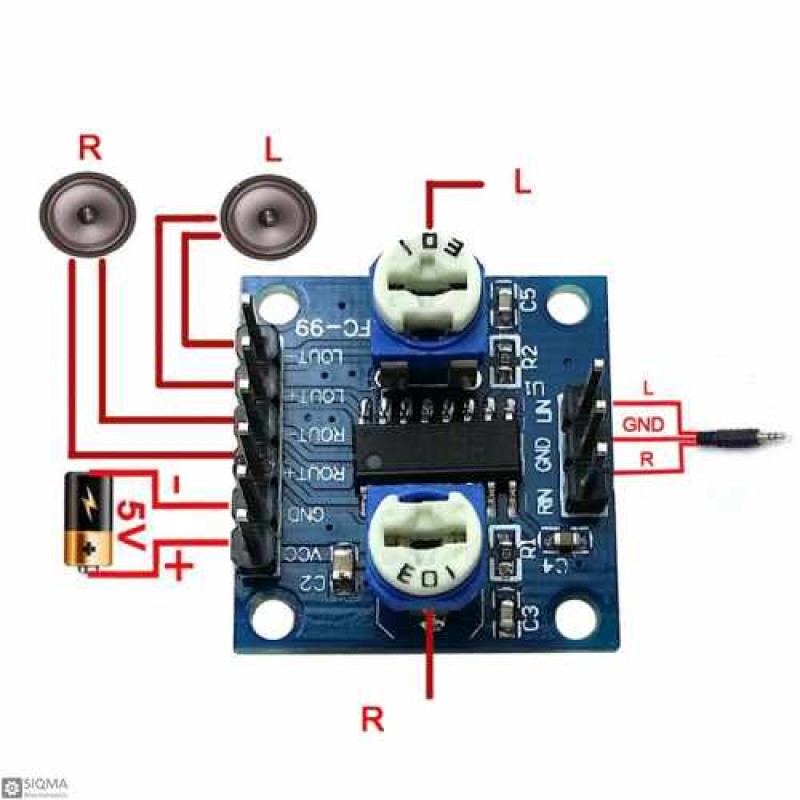 PAM8406 Dual Channel Stereo Digital Audio Amplifier Module [2x5W]
