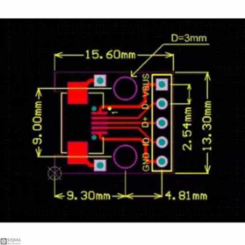 50 Pcs Micro Usb Female Breakout Board