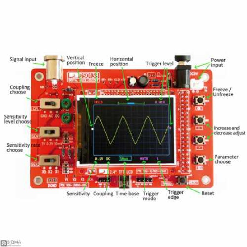 DSO138 Digital Oscilloscope Kit with 2.4 inch Full Color TFT Display