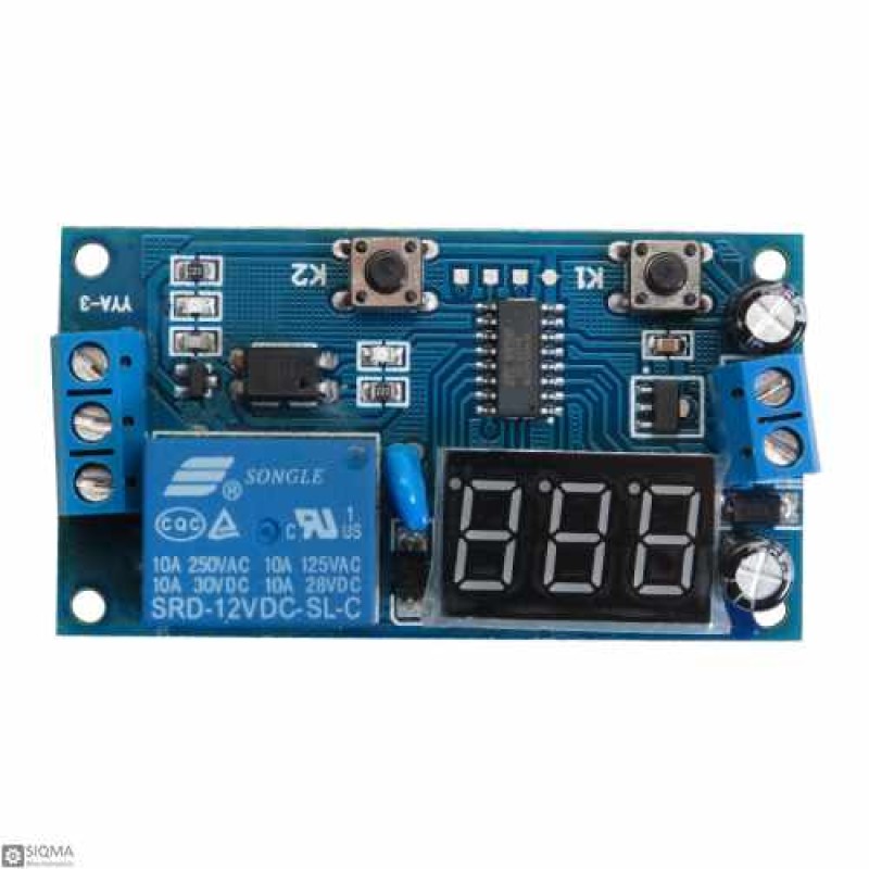 Single Channel Infinite Cycle Delay Timing ON OFF Switch Loop Relay Module with LED Display [12V ...