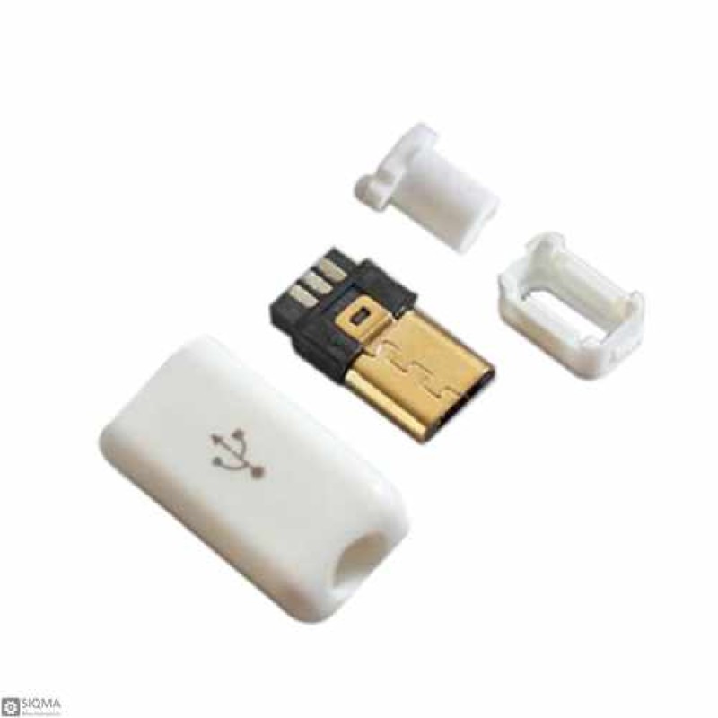 50 PCS Male Micro USB Socket With Plastic Shell (Micro USB B Male ...