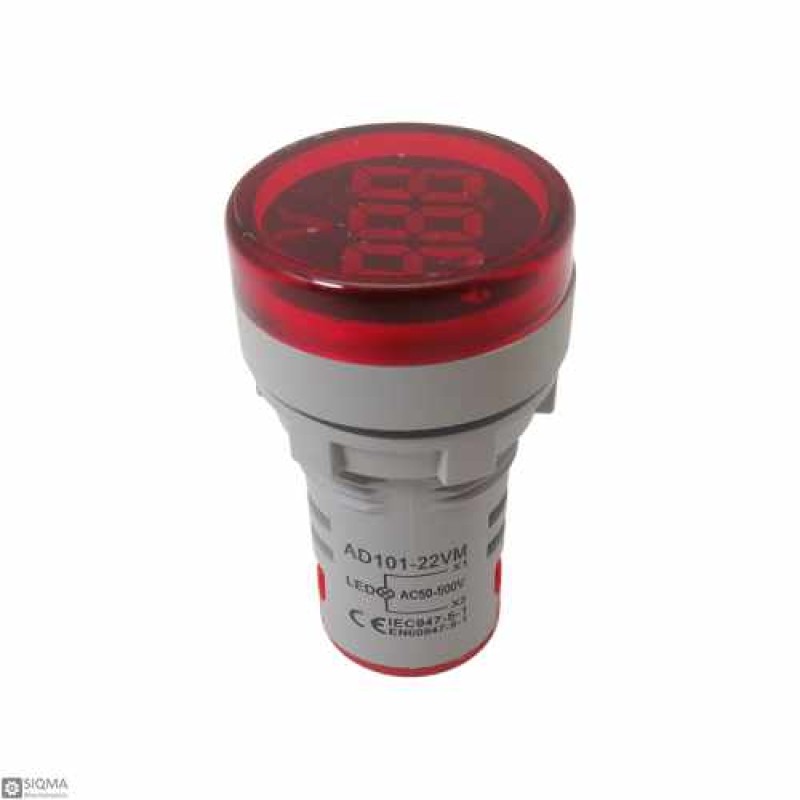 AC Voltmeter with Signal Indicator LED [60V-500V]