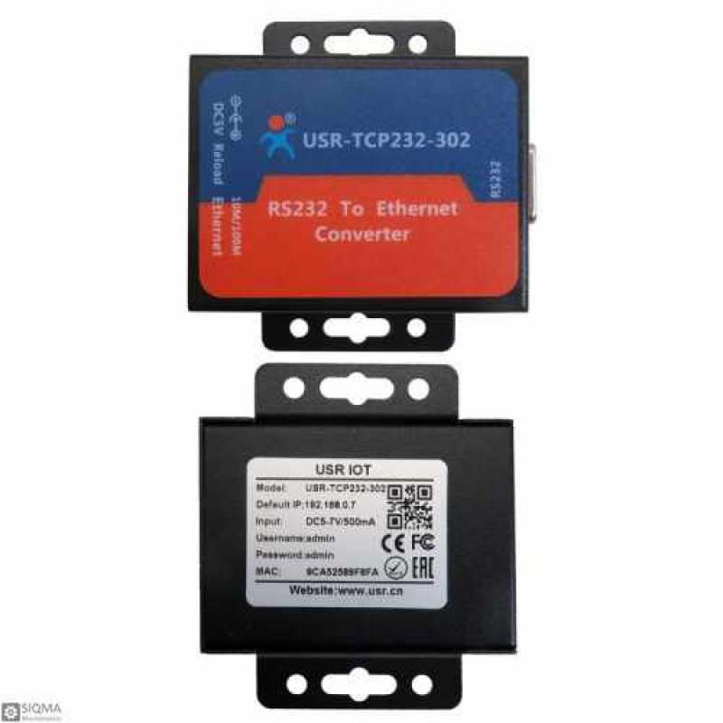 Serial RS232 To Ethernet TCP IP Server Converter Support DHCP And DNS ...