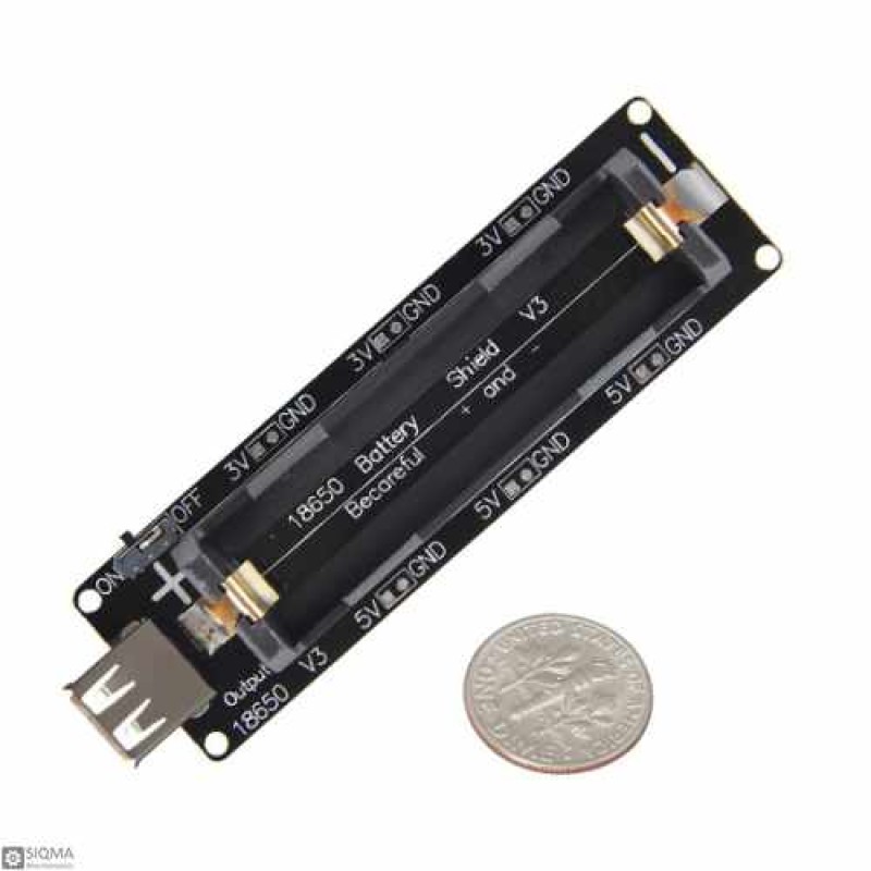 Arduino Raspberry Pi Wemos ESP32 Micro USB 18650 Battery Shield V3 LED