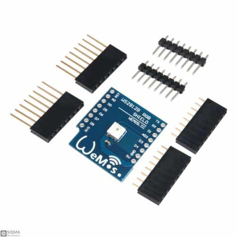 2 PCS ESP8266 WeMos D1 Mini WS2812B RGB LED Shield