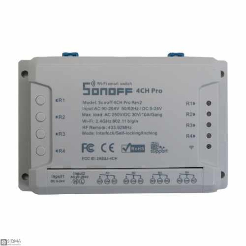 Sonoff Pro R3 4 Gang WiFi Smart Switch [10A] [interlock , self-locking ...
