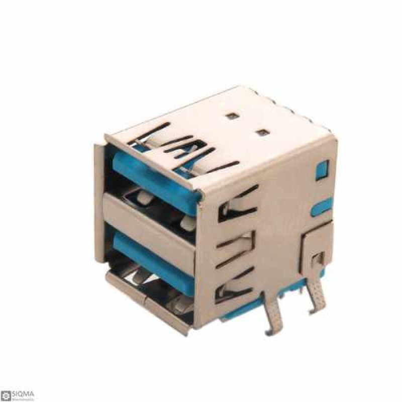 Dual USB 3.0 Type-A 9-Pin 90 Degrees Female Connector