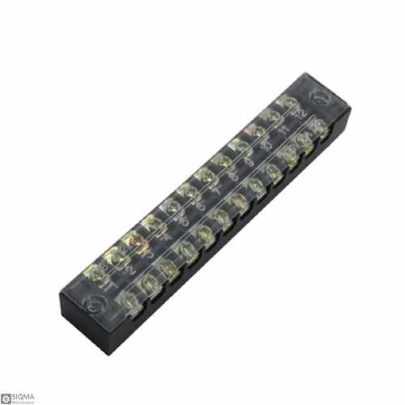 10 PCS TB-2512L Fixed Barrier 12 Pole Terminal Block [600V] [15A]