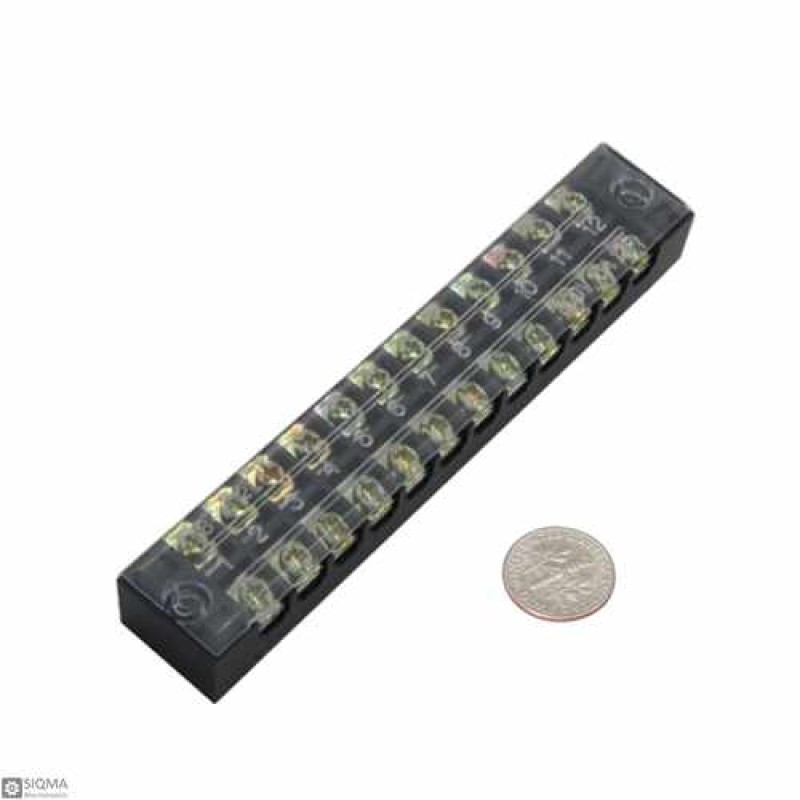 10 PCS TB-2512L Fixed Barrier 12 Pole Terminal Block [600V] [15A]