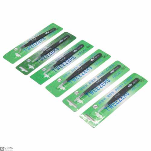 6 PCS Anti-Static ESD Stainless Steel Tweezer Set [ ESD 10-15 ]