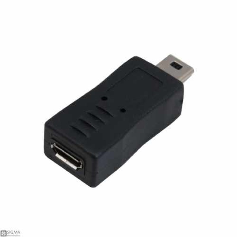 Female Micro USB to Male Mini USB Converter