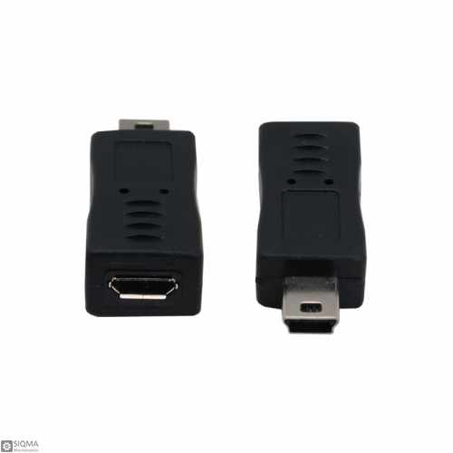 Female Micro USB to Male Mini USB Converter