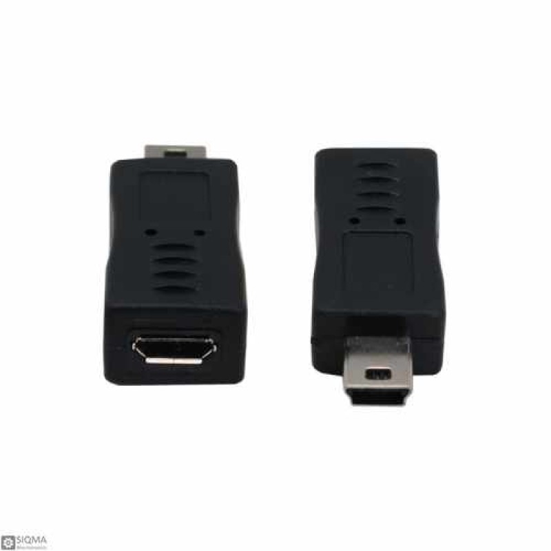 Female Micro USB to Male Mini USB Converter